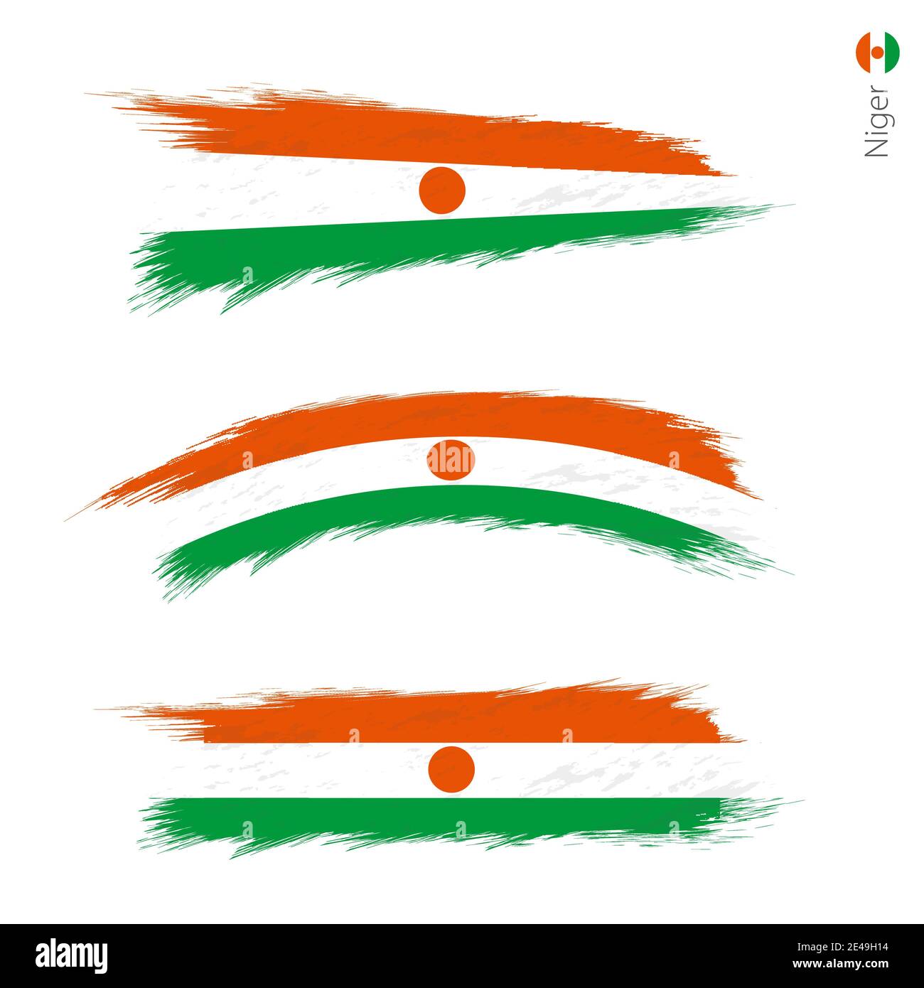 Niger flag painted brush stroke Stock Vector Images - Alamy