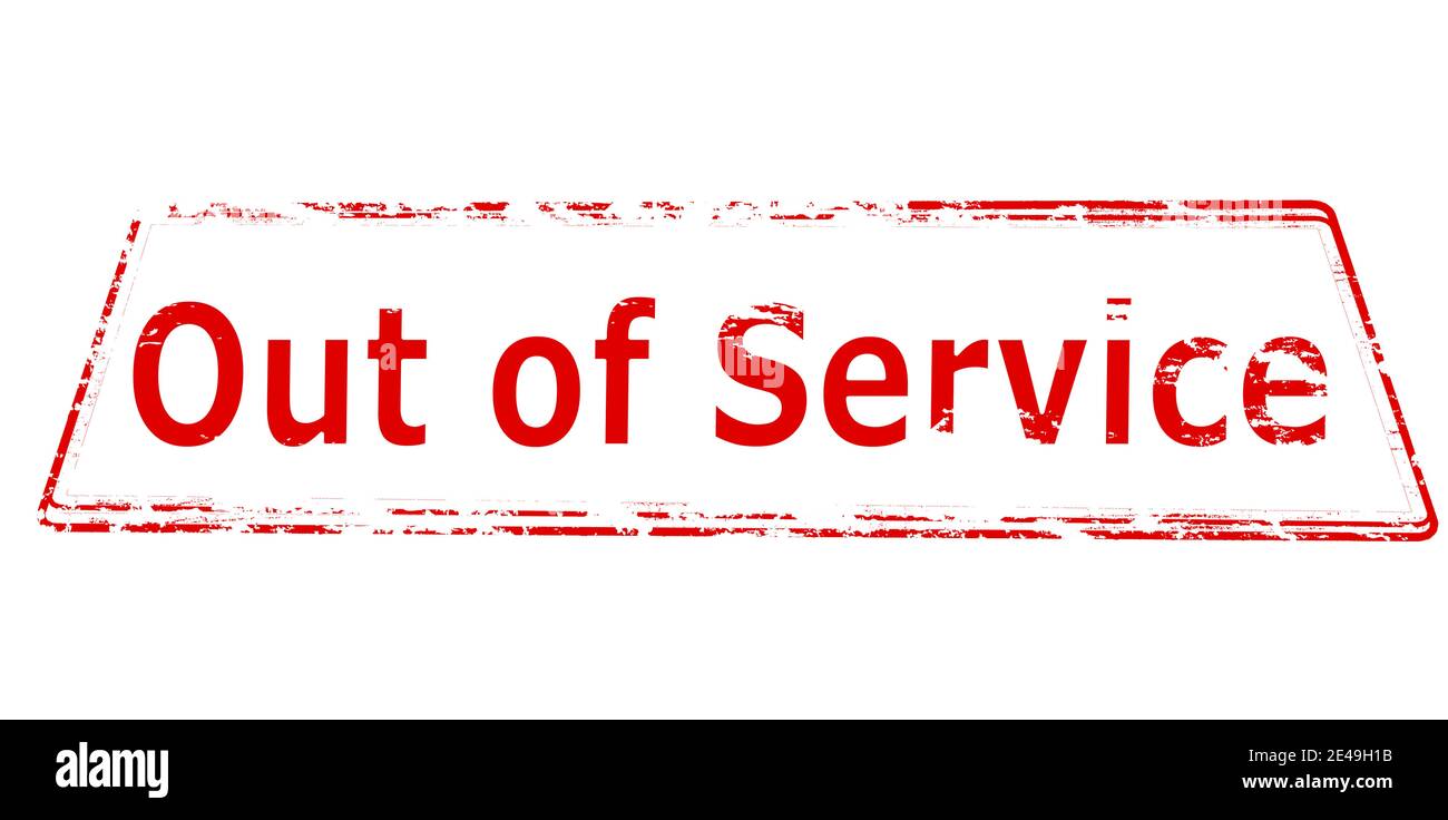 Rubber stamp with text out of service inside, vector illustration Stock ...