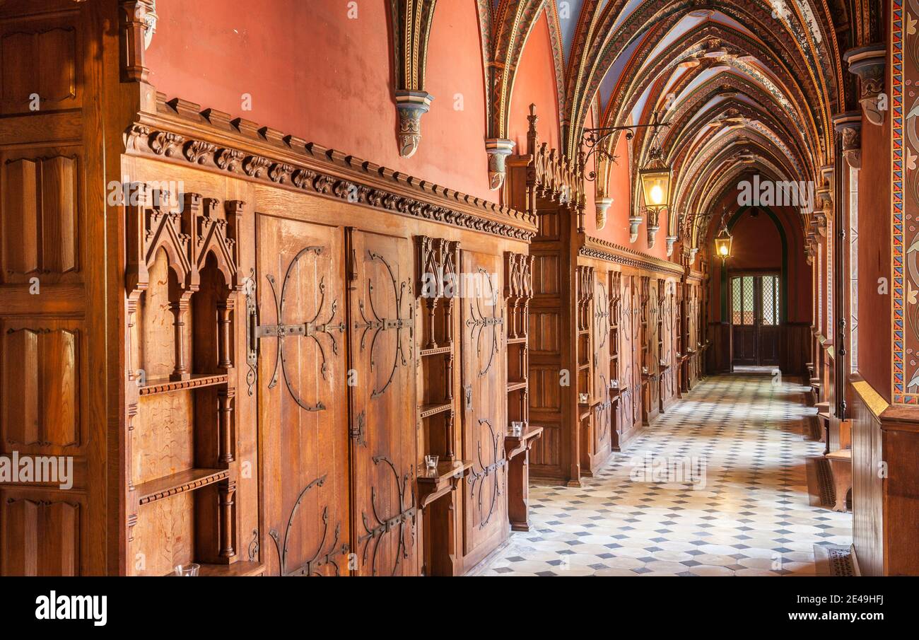 Aisle, Marienburg Castle, Hanover Region, Lower Saxony Stock Photo - Alamy
