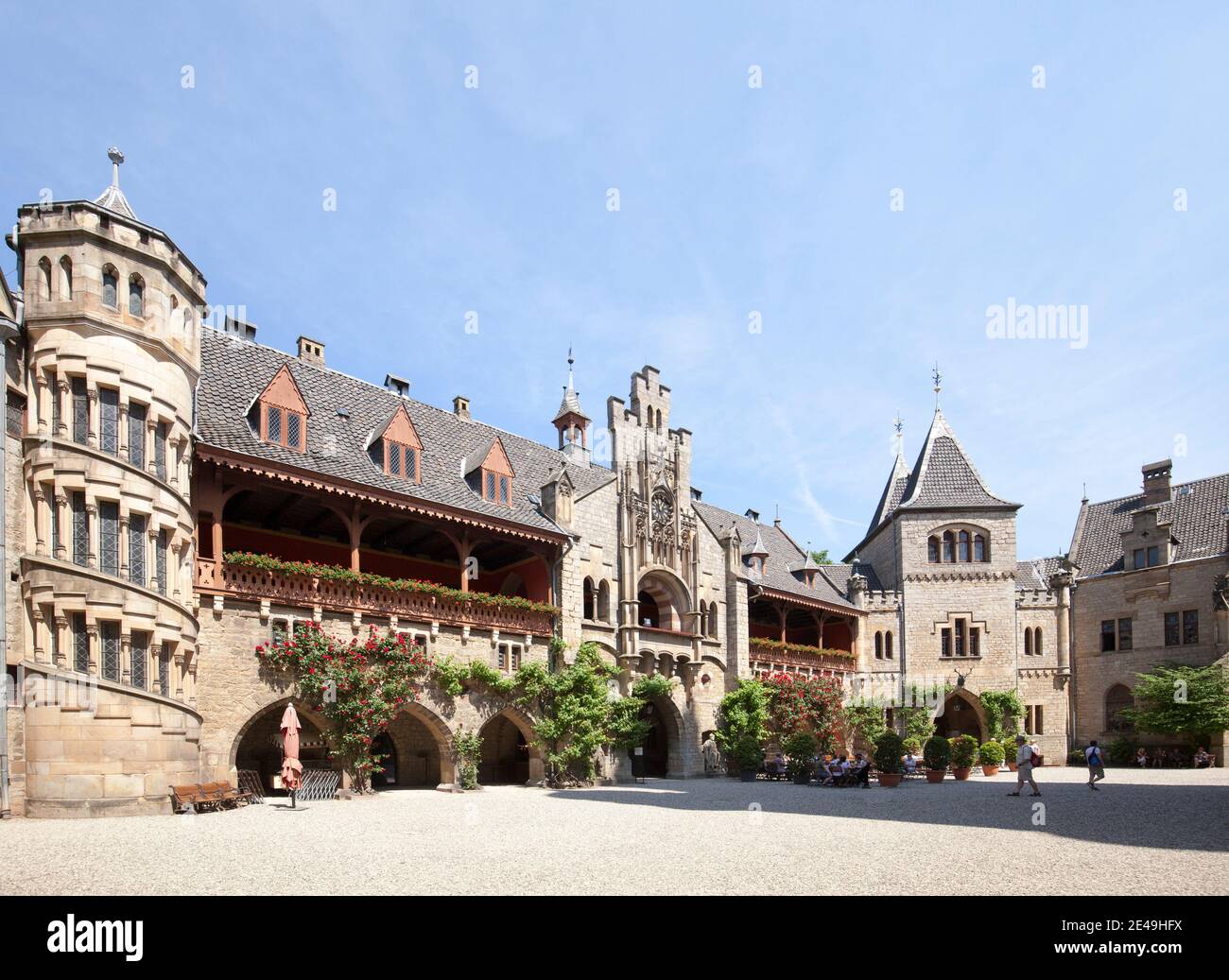 Inner courtyard, Marienburg Castle, Hanover region, Lower Saxony Stock ...