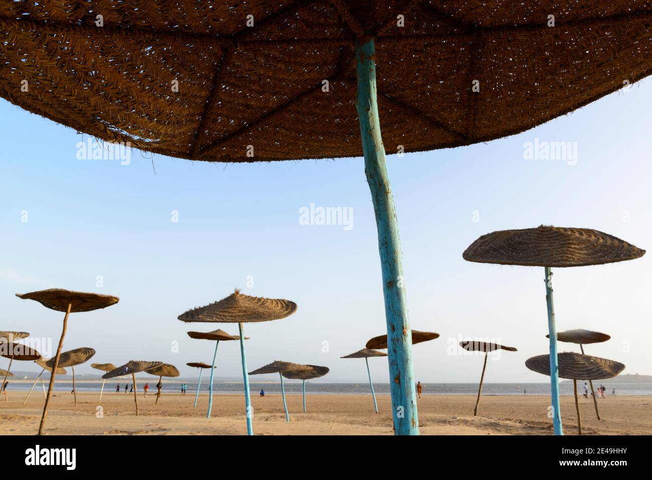 Empty beach parasol parasols hi-res stock photography and images - Alamy