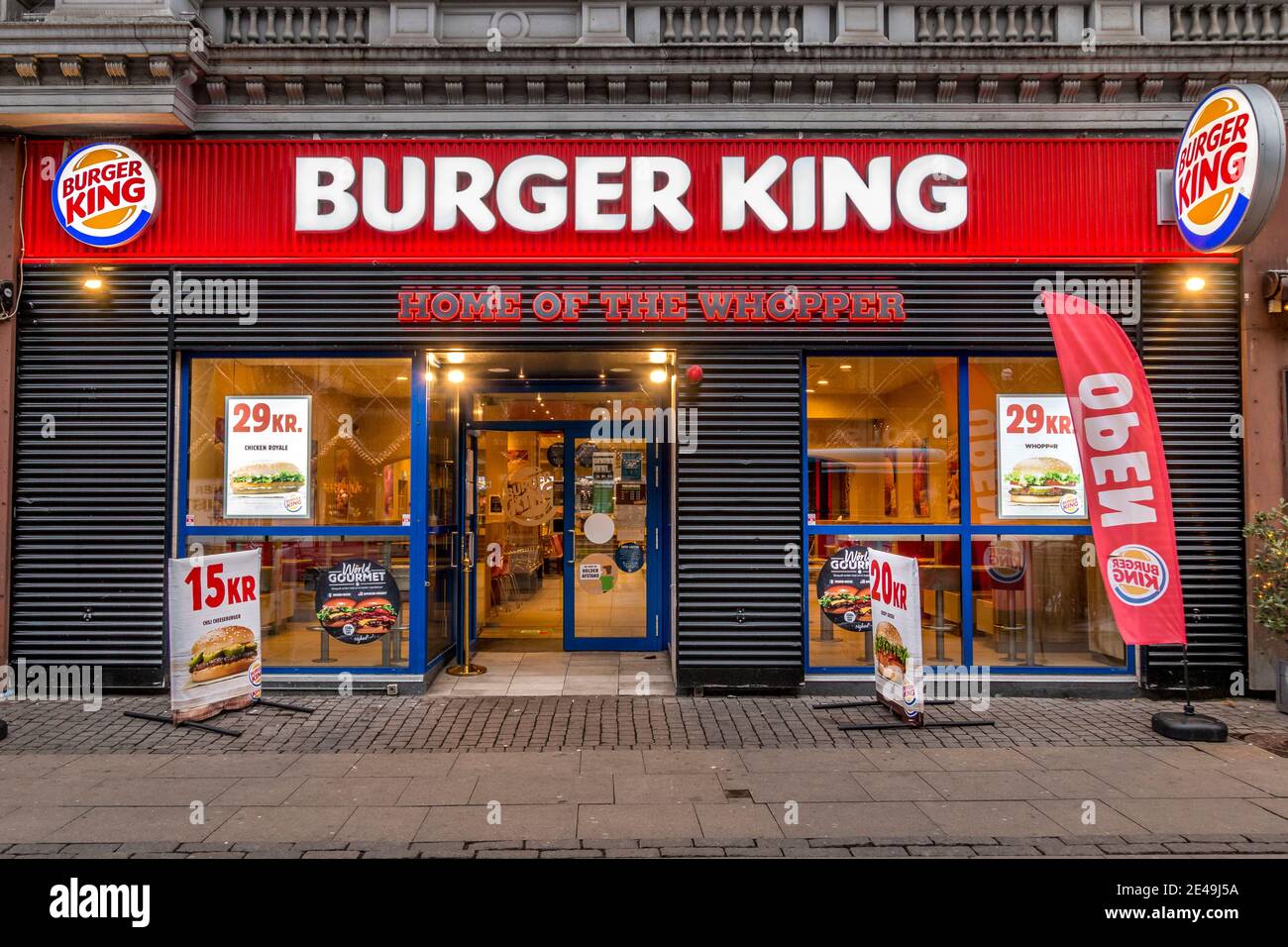 Copenhagen, Denmark - 12 Dec 2020: The Logo of the Burger King in Copenhagen Stock Photo - Alamy