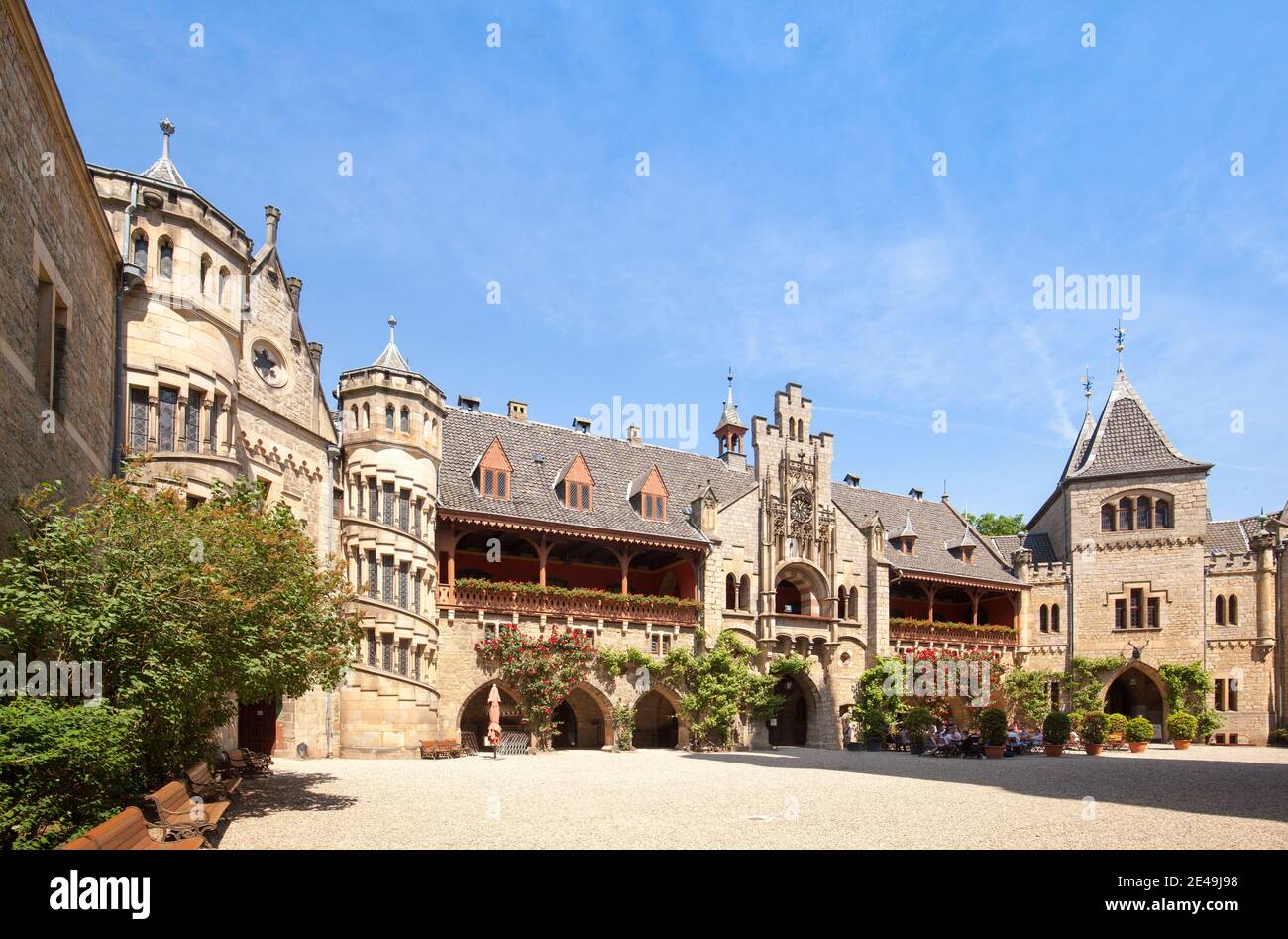 Inner courtyard, Marienburg Castle, Hanover region, Lower Saxony Stock ...