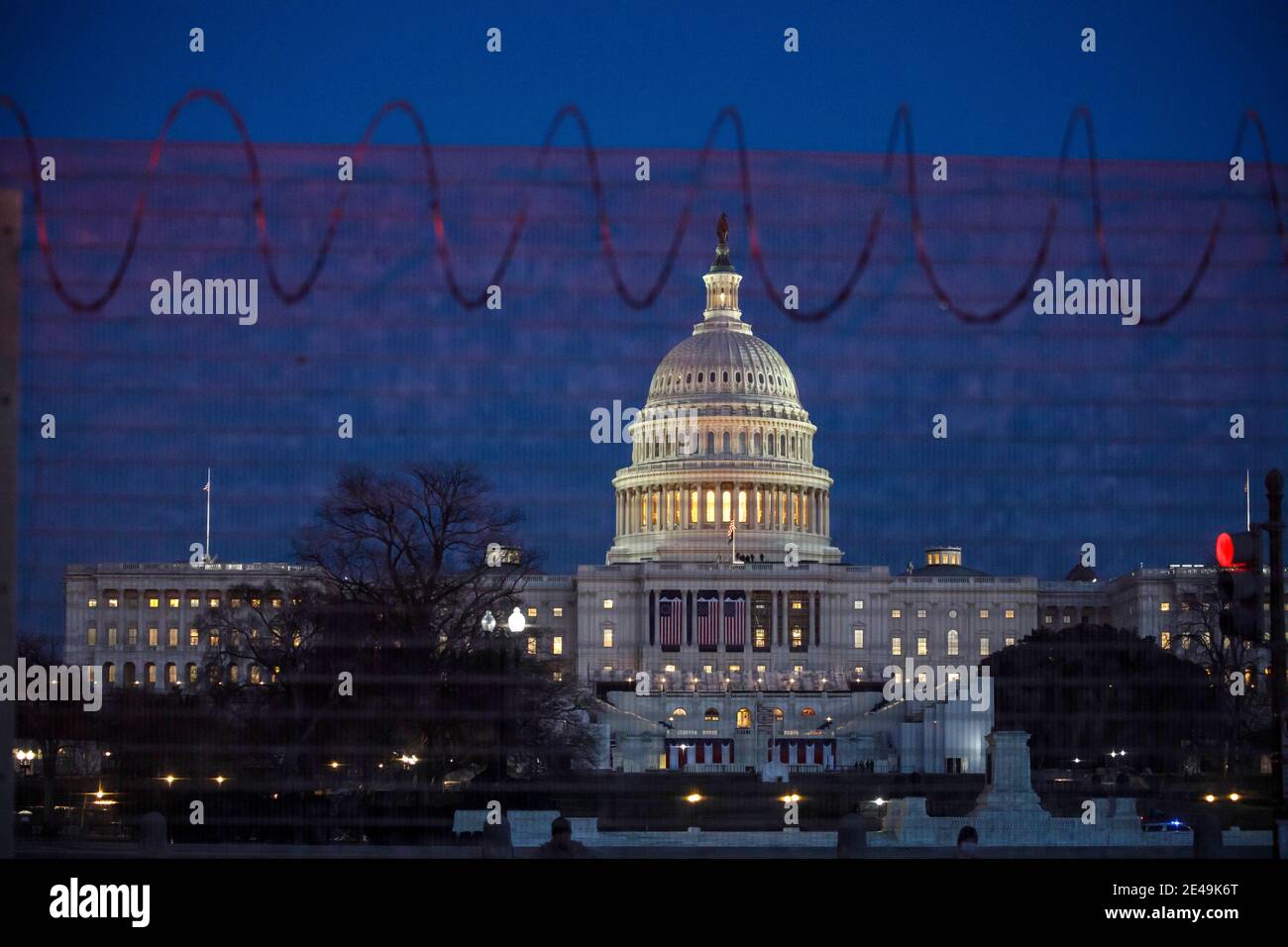 Security at the US Capitol the day after Inauguration Stock Photo - Alamy
