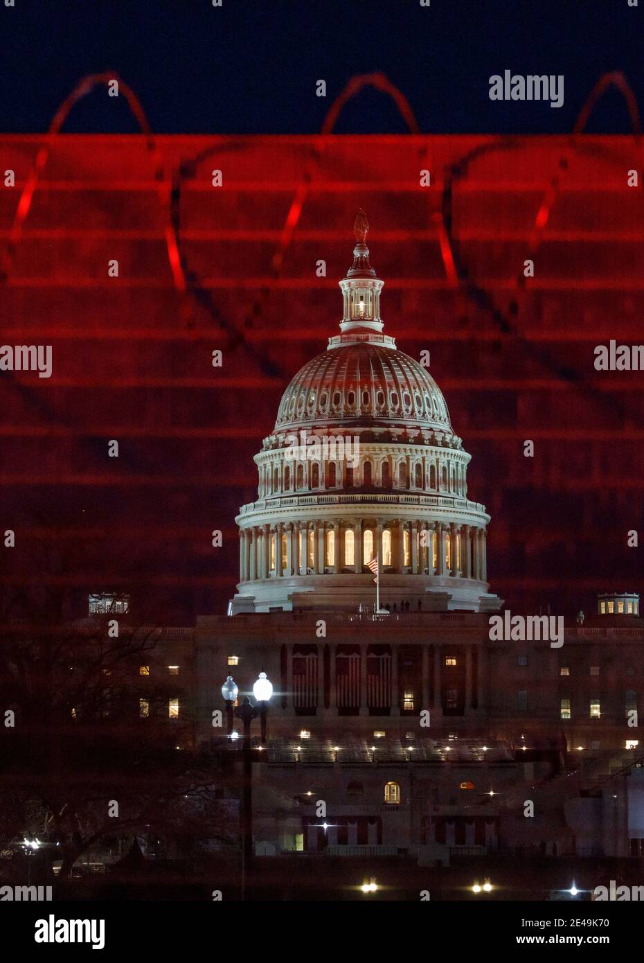 Security at the US Capitol the day after Pres. Biden's Inauguration ...