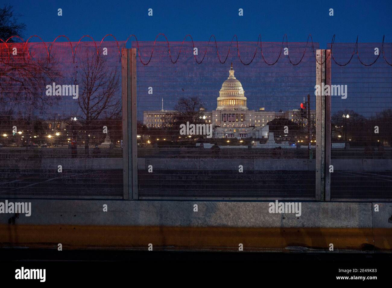 Security at the US Capitol the day after Inauguration Stock Photo - Alamy