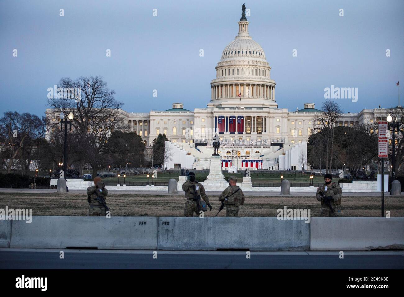 Security at the US Capitol the day after Pres. Biden's Inauguration ...
