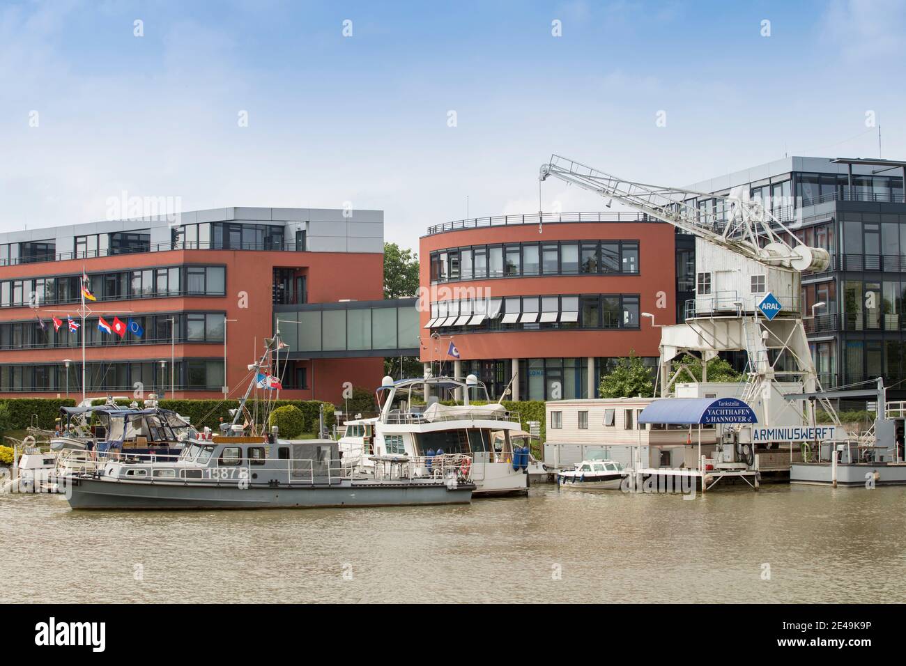 Port on the Mittelland Canal, List district, Hanover Stock Photo - Alamy