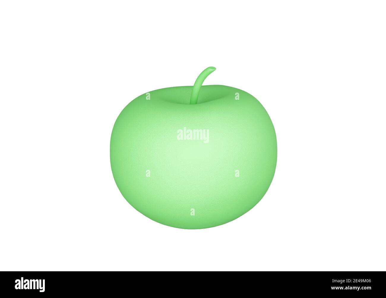 Green apple isolated on white, 3d render Stock Photo - Alamy