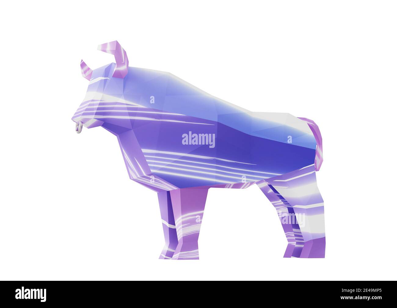 A low poly Striped Bull, 3d render Stock Photo - Alamy