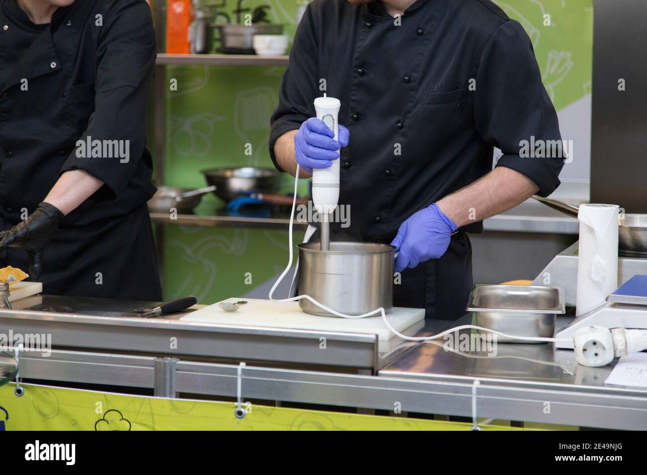 The process of cooking in the modern kitchen. Close-up Stock Photo - Alamy