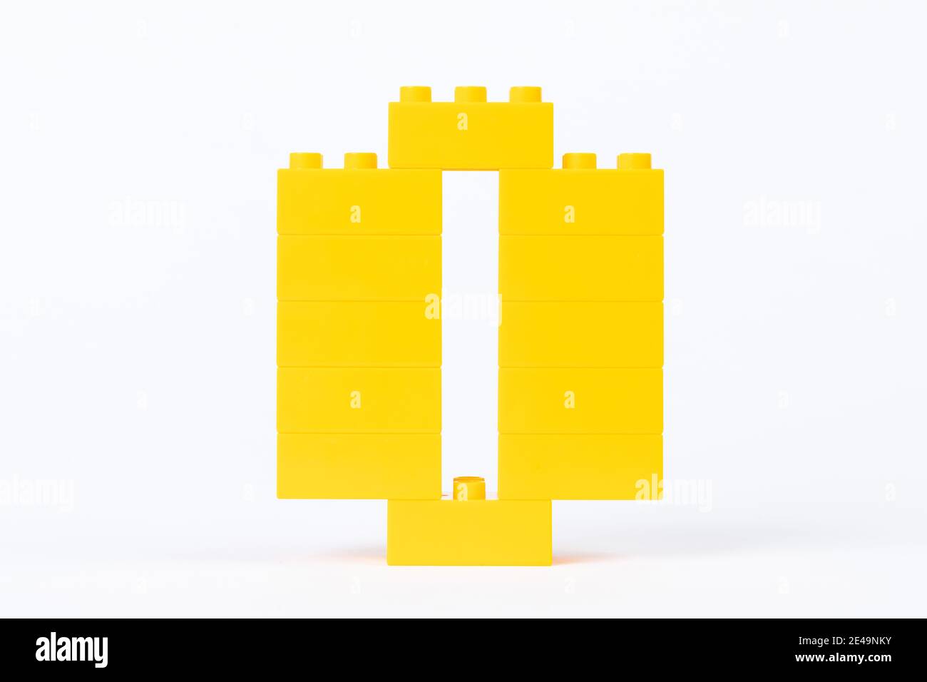 Number 0 made of building toy blocks isolated on white background Stock ...