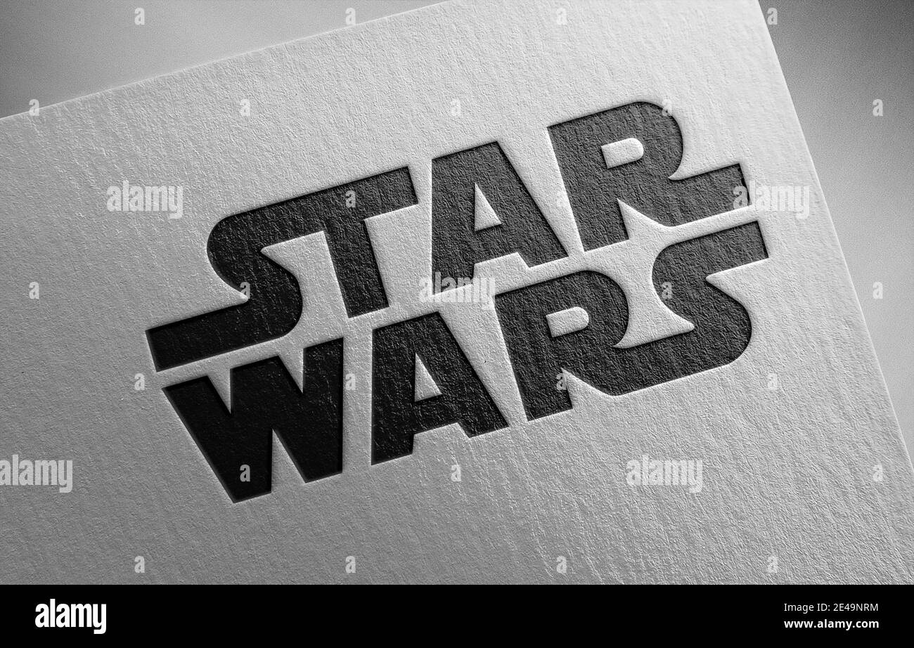 star wars logo on paper texture illustration Stock Photo - Alamy