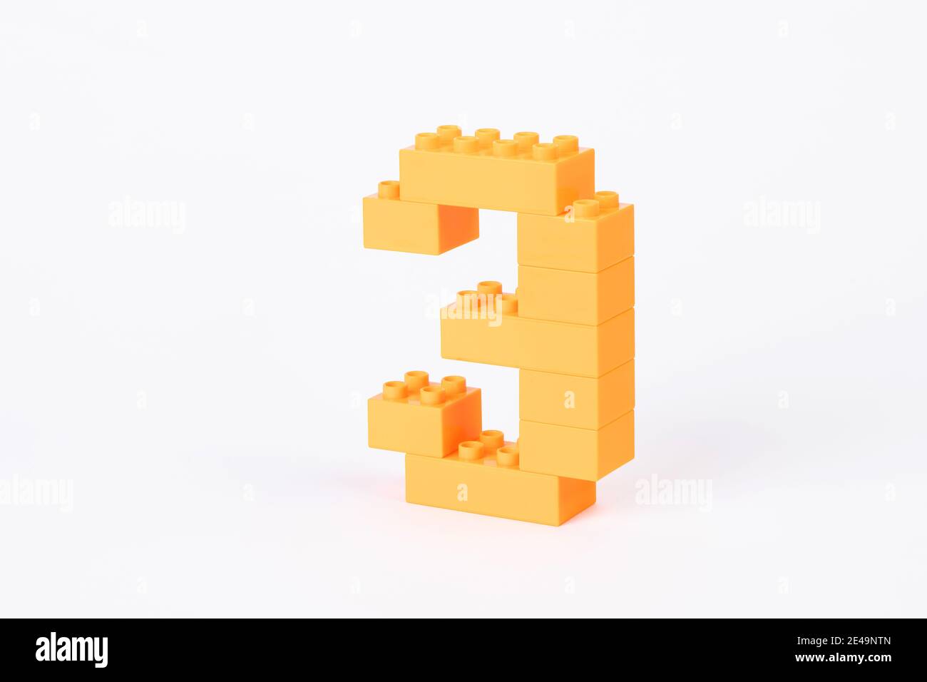 Number 3 made of building toy blocks isolated on white background Stock ...