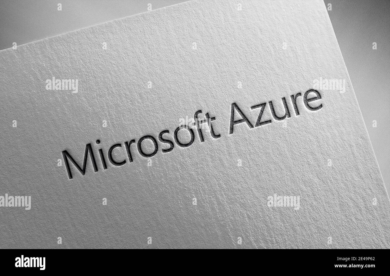 Microsoft azure logo on paper texture illustration Stock Photo - Alamy