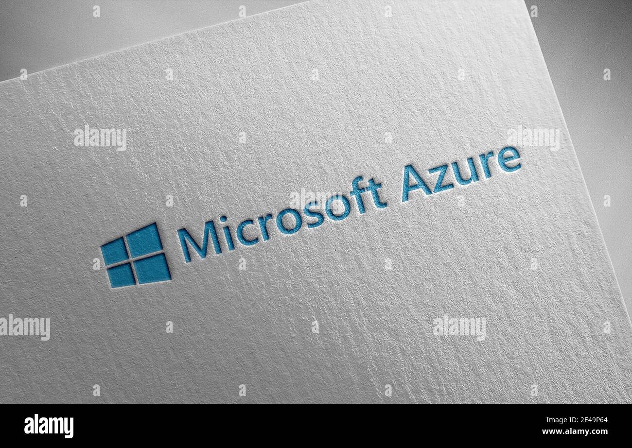 Microsoft azure logo on paper texture illustration Stock Photo - Alamy