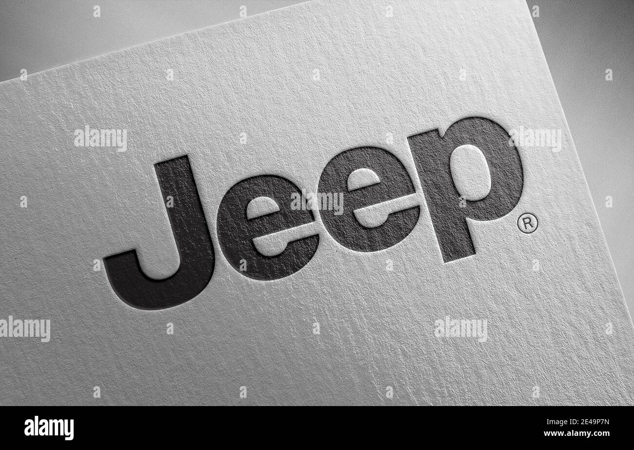 jeep logo on paper Stock Photo - Alamy