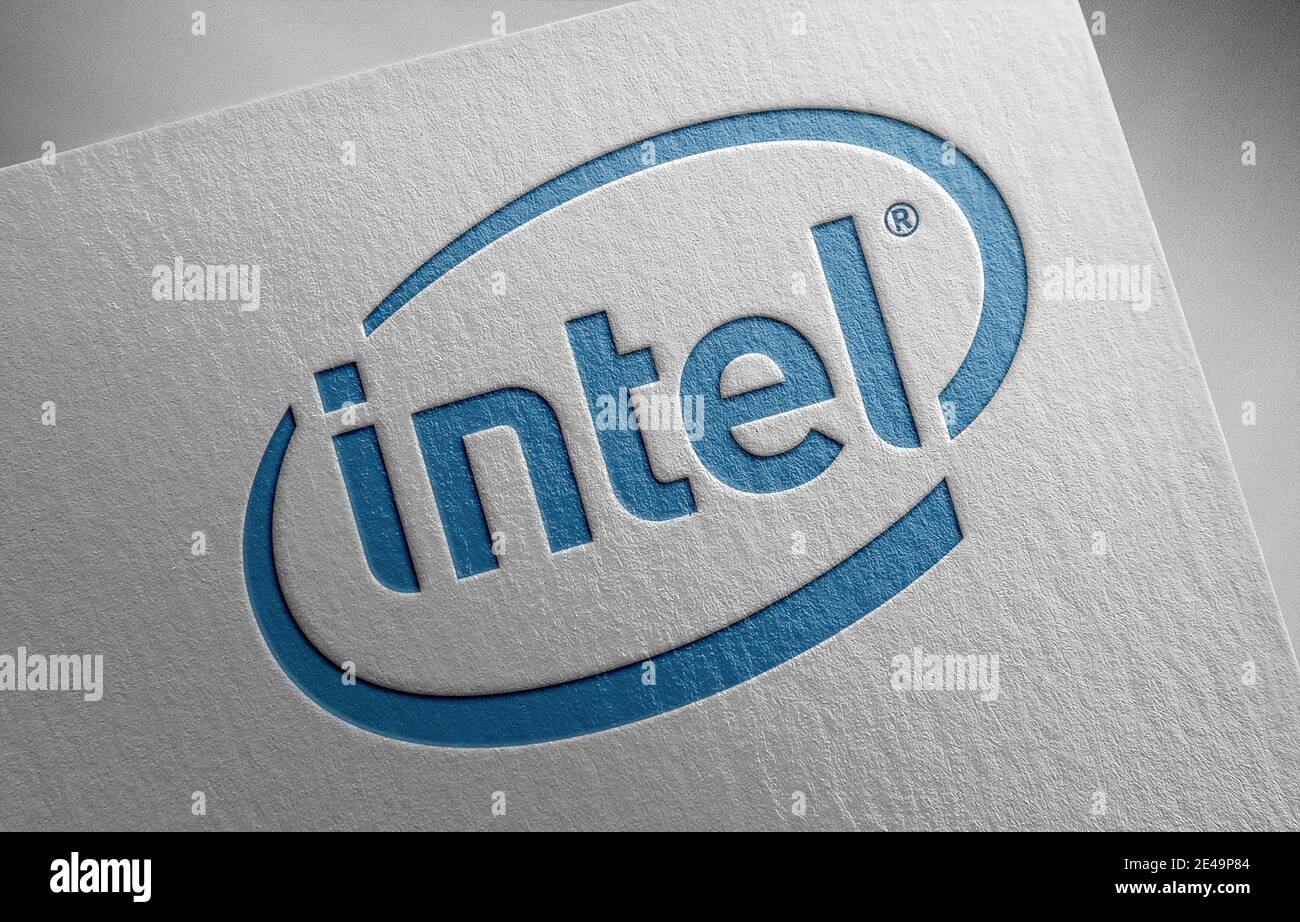 Intel logo hi-res stock photography and images - Alamy