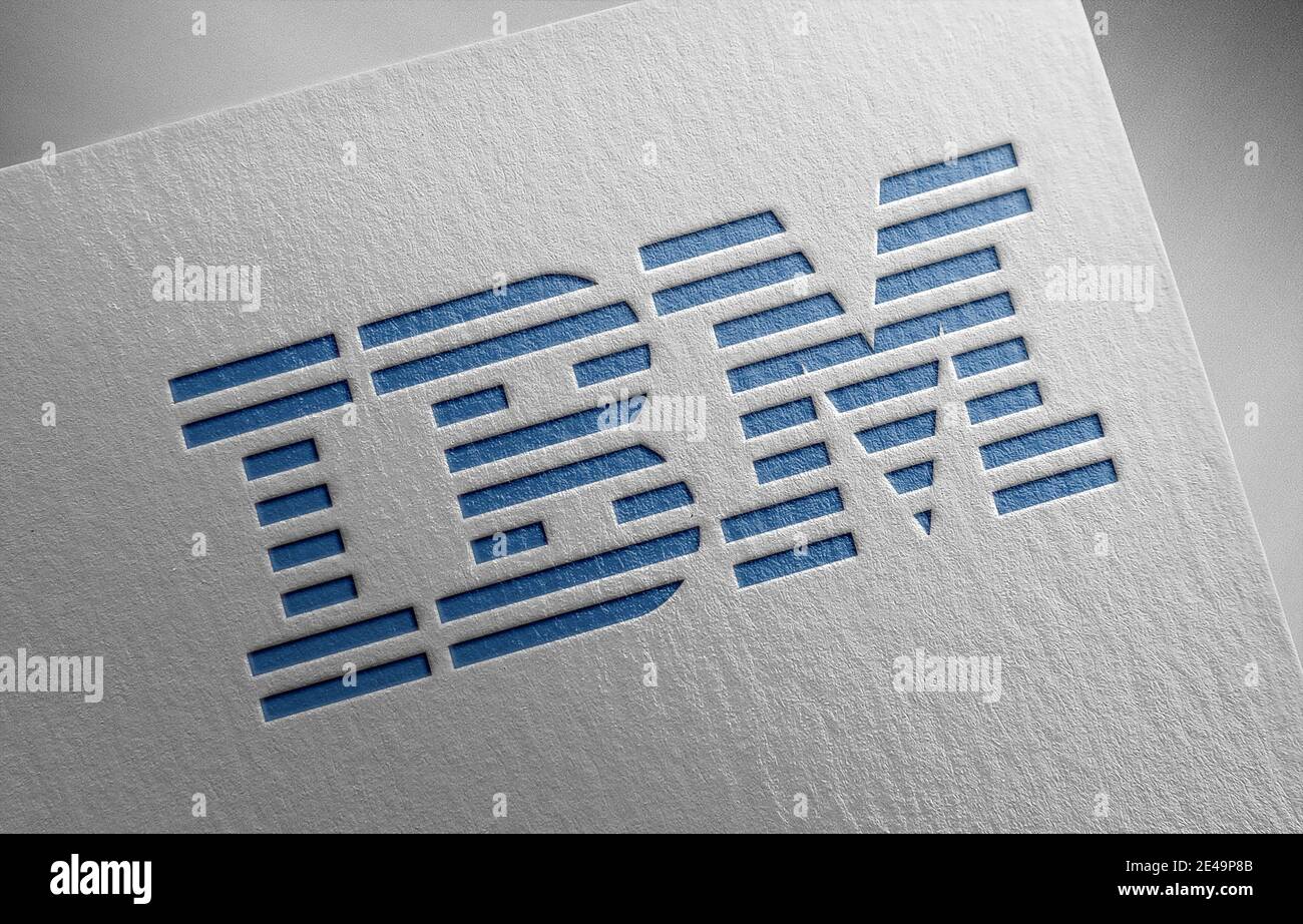 ibm logo on paper Stock Photo - Alamy