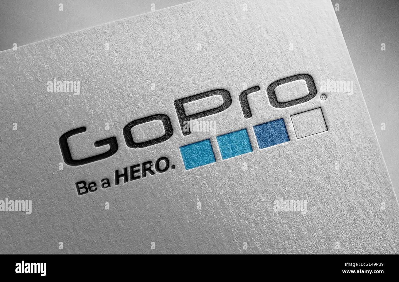 gopro logo on paper Stock Photo - Alamy