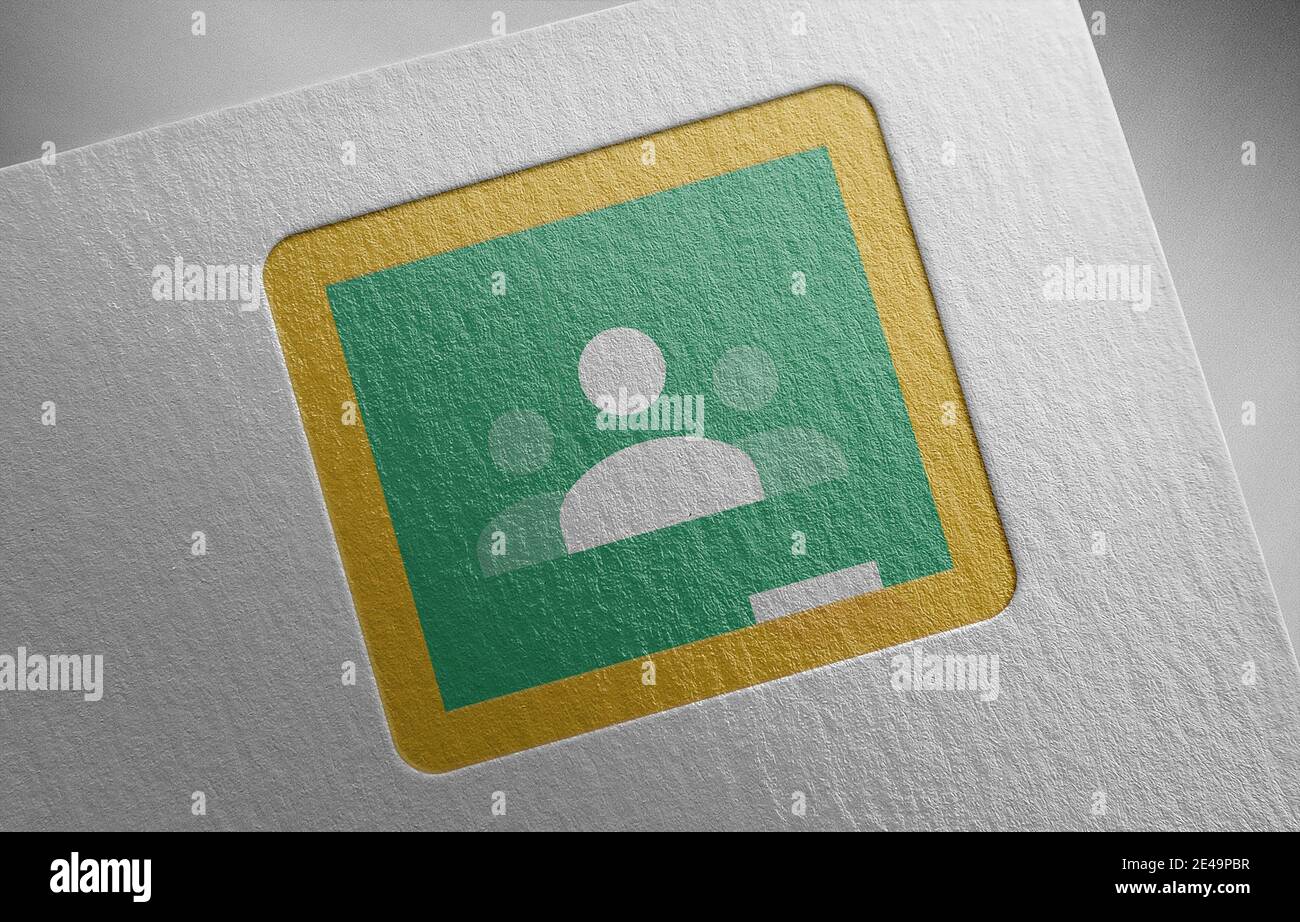 google classroom logo on paper Stock Photo - Alamy