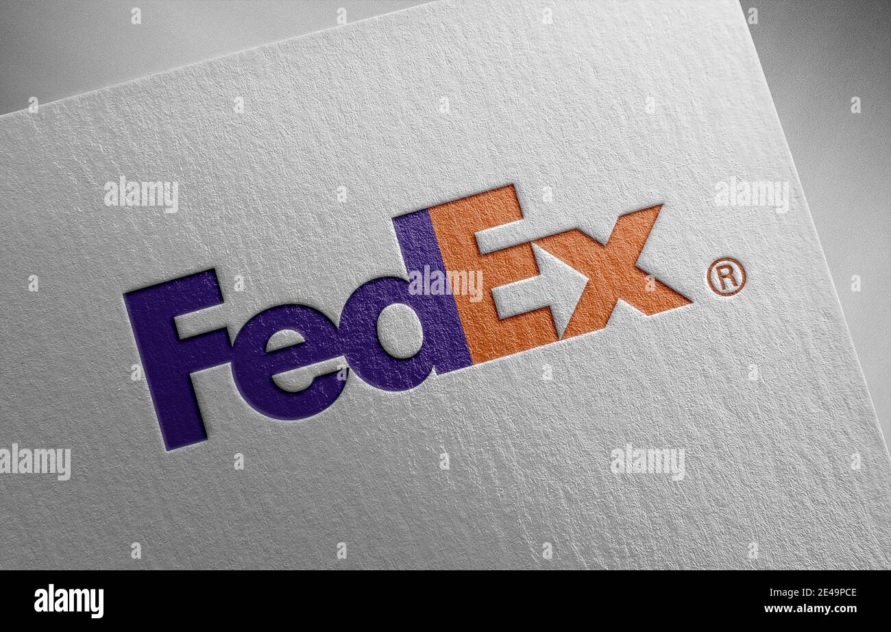 fedex logo on paper Stock Photo - Alamy