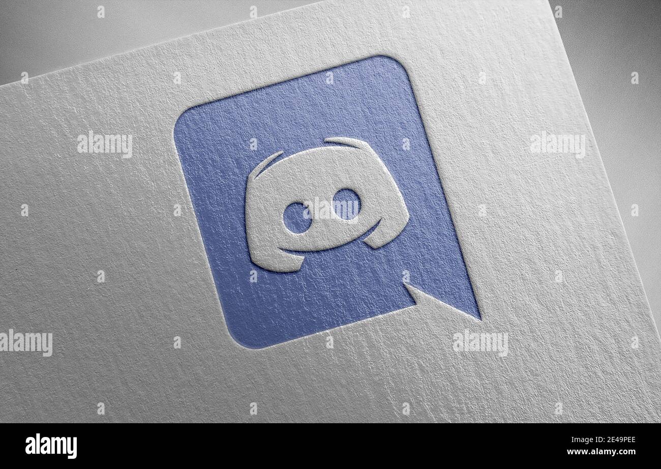 discord logo on paper Stock Photo - Alamy