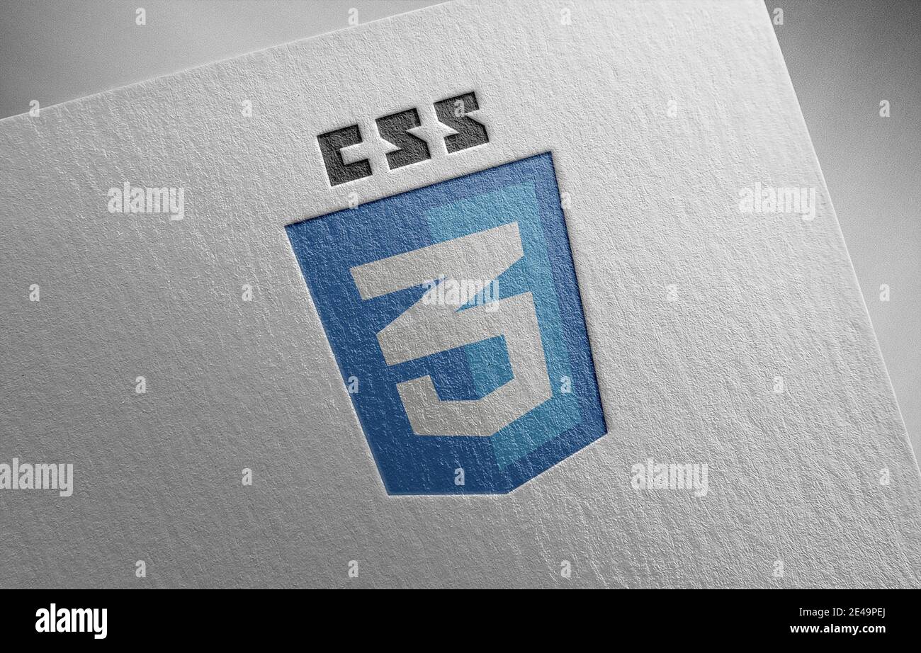css3 logo on paper Stock Photo - Alamy