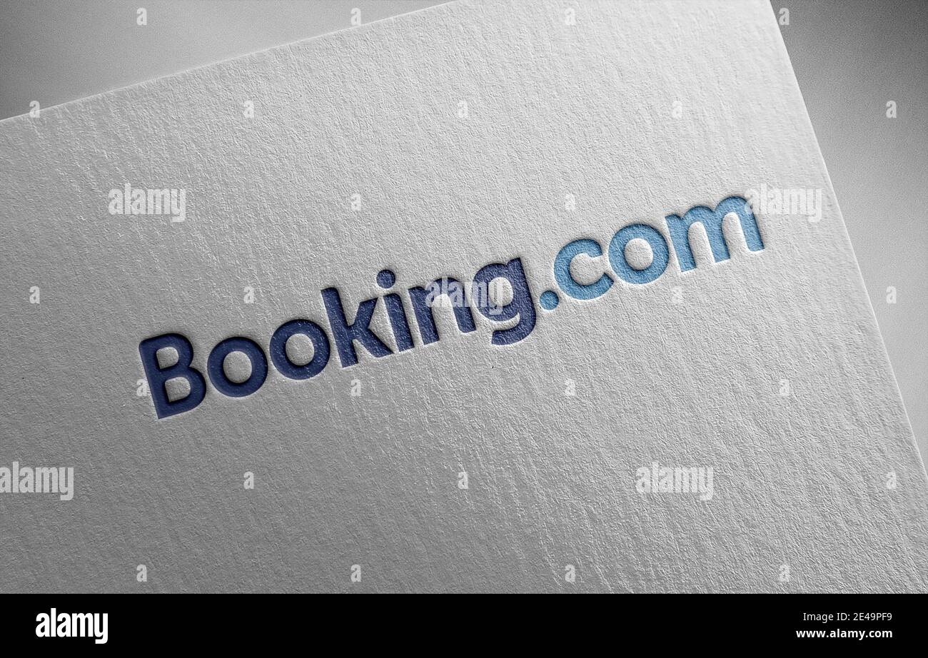 booking.com logo on paper Stock Photo - Alamy