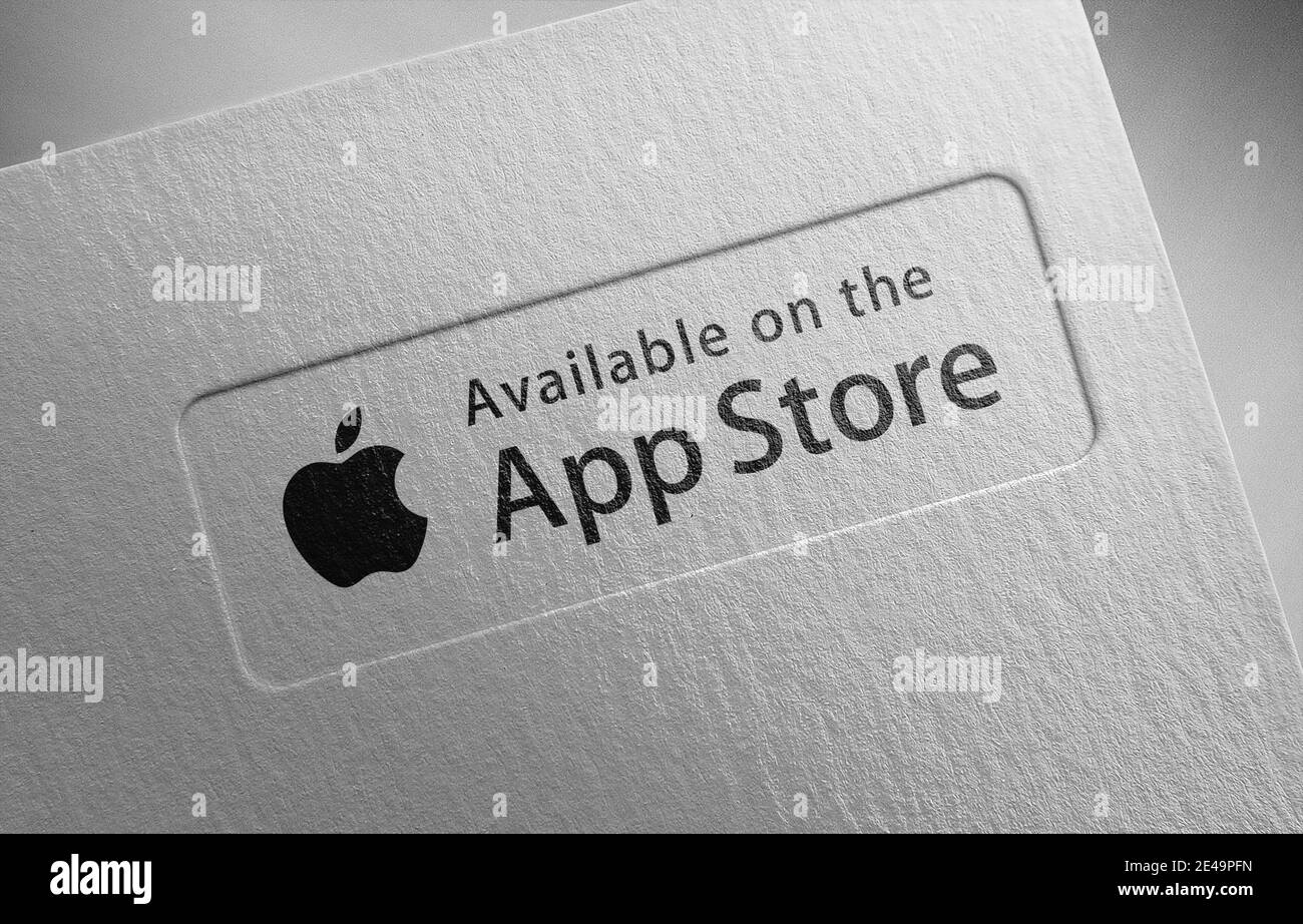 Apple available on the app store paper texture illustration Stock Photo ...