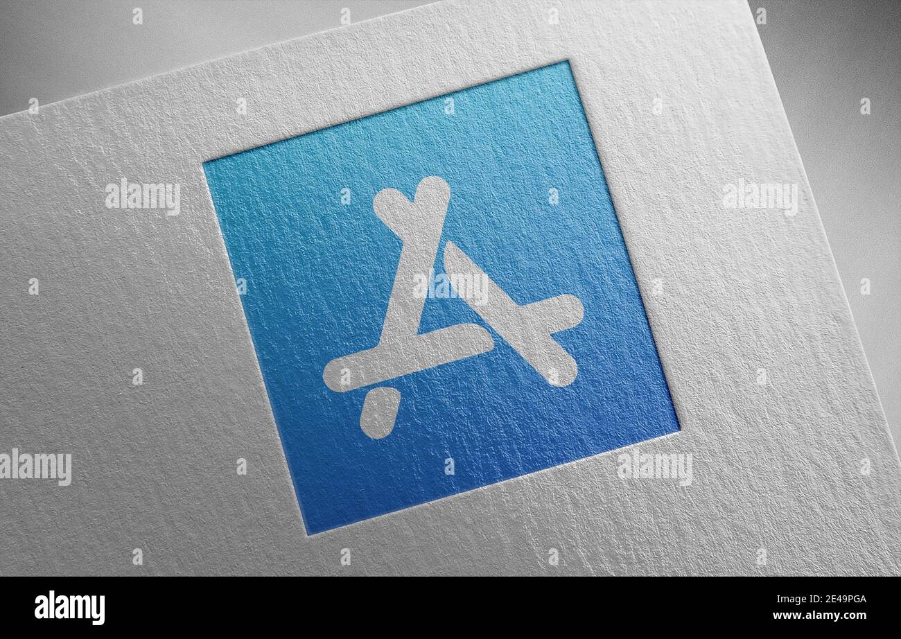 App store logo on paper texture illustration Stock Photo - Alamy