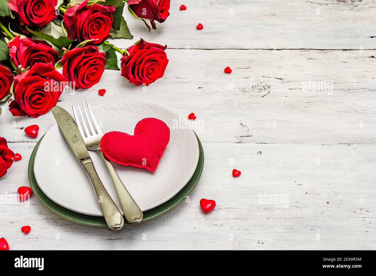 Romantic dinner table. Love concept for Valentine's or mother's day ...