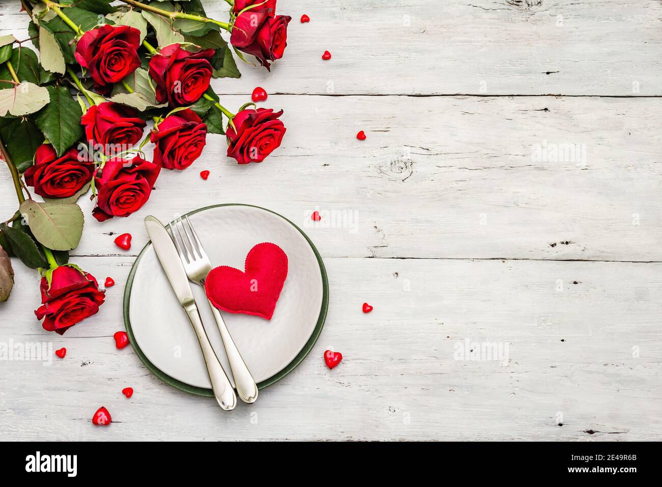 Romantic dinner table. Love concept for Valentine's or mother's day ...