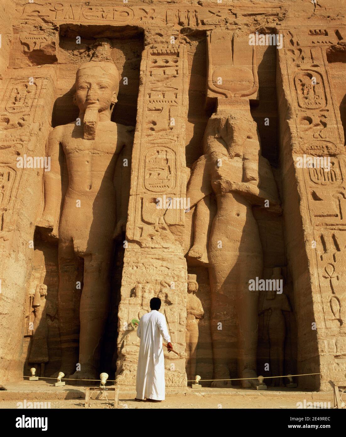 North Africa Egypt Nile Delta Abu Simbel on Lake Nasser Egyptian man ...