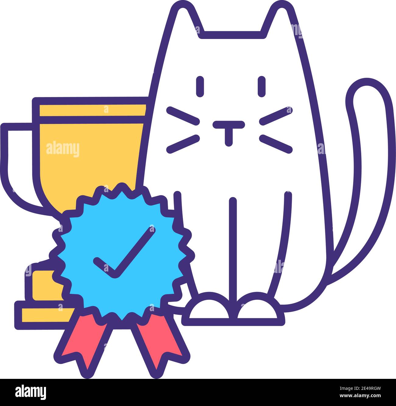 Cat competition winner RGB color icon Stock Vector Image & Art - Alamy