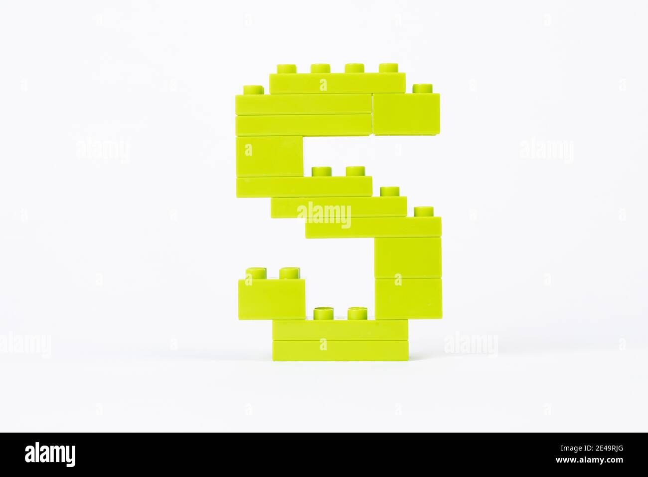 Number 5 made of building toy blocks isolated on white background Stock ...