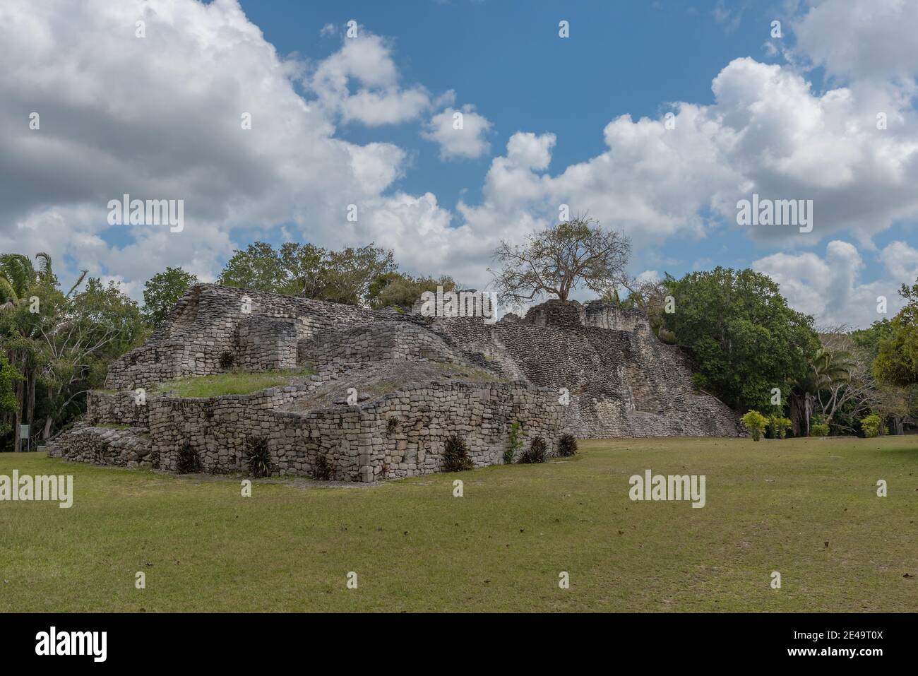 The ruins of the ancient Mayan city of Kohunlich, Quintana Roo, Mexico ...
