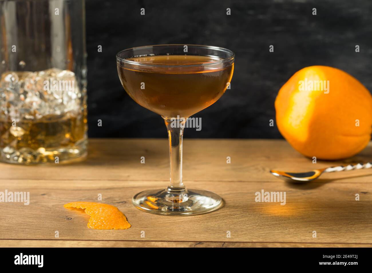 Homemade Boozy Whiskey Tipperary Cocktail with Chartreuse and Bitters ...