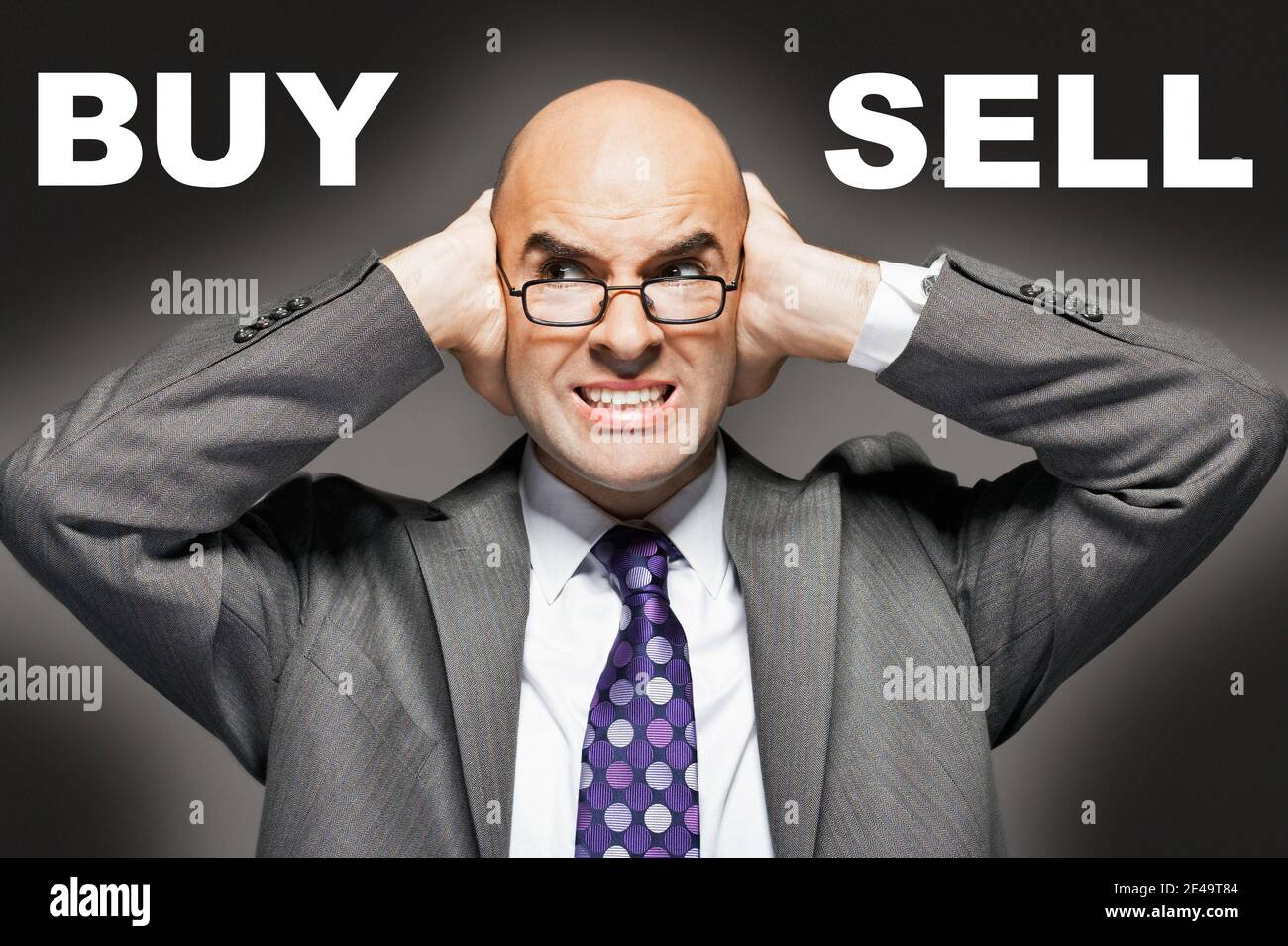 Portrait of stressed stock market investor Stock Photo - Alamy
