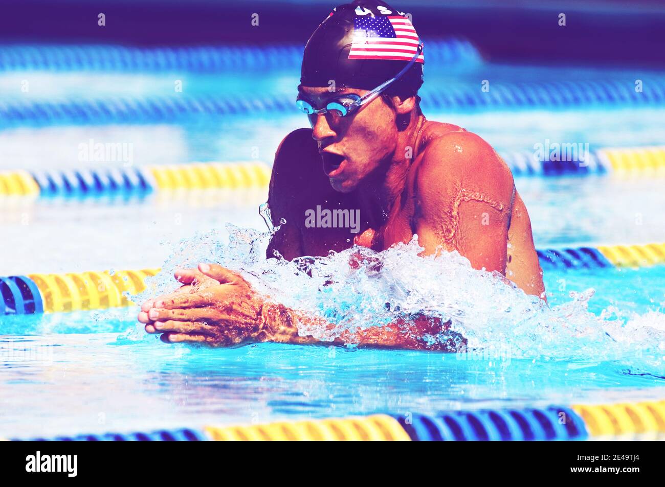 Portrait shot of Competitive olympic Swimmer Stock Photo - Alamy