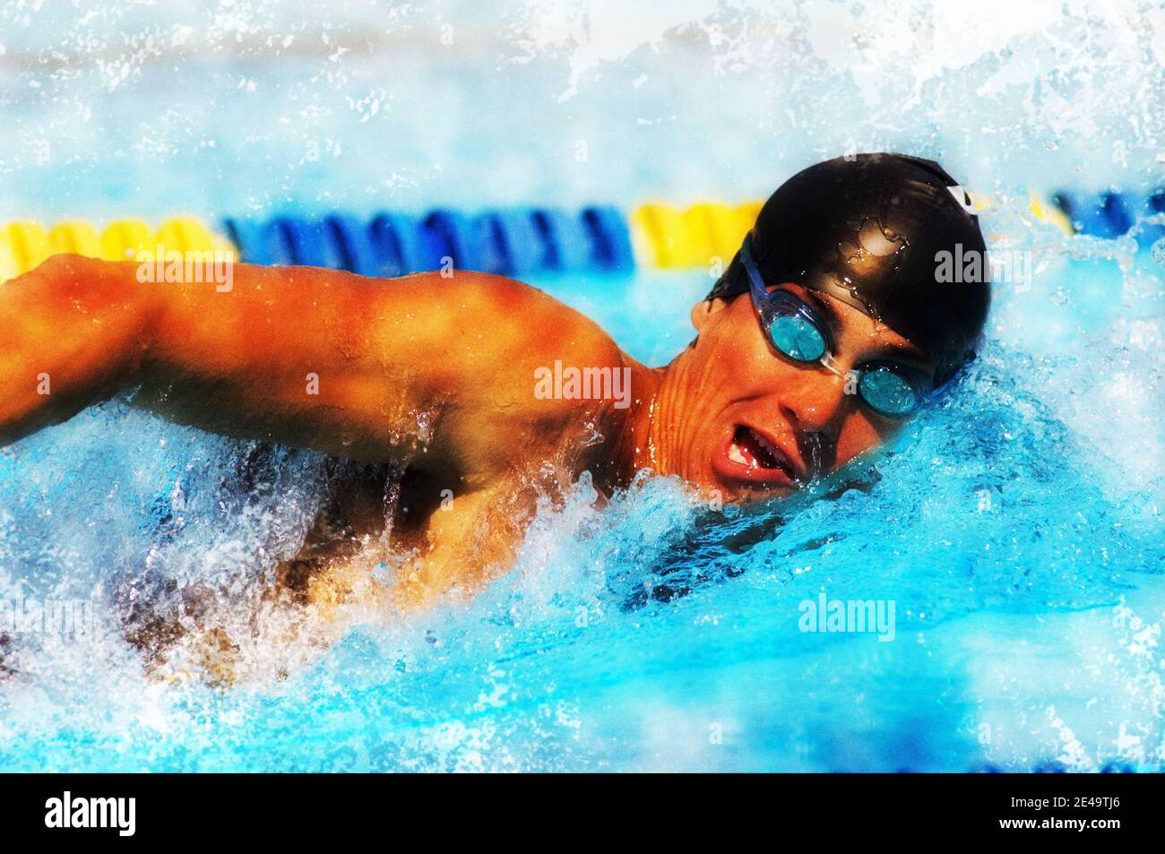 Competitive Portrait shot of Competitive olympic Swimmer Stock Photo ...