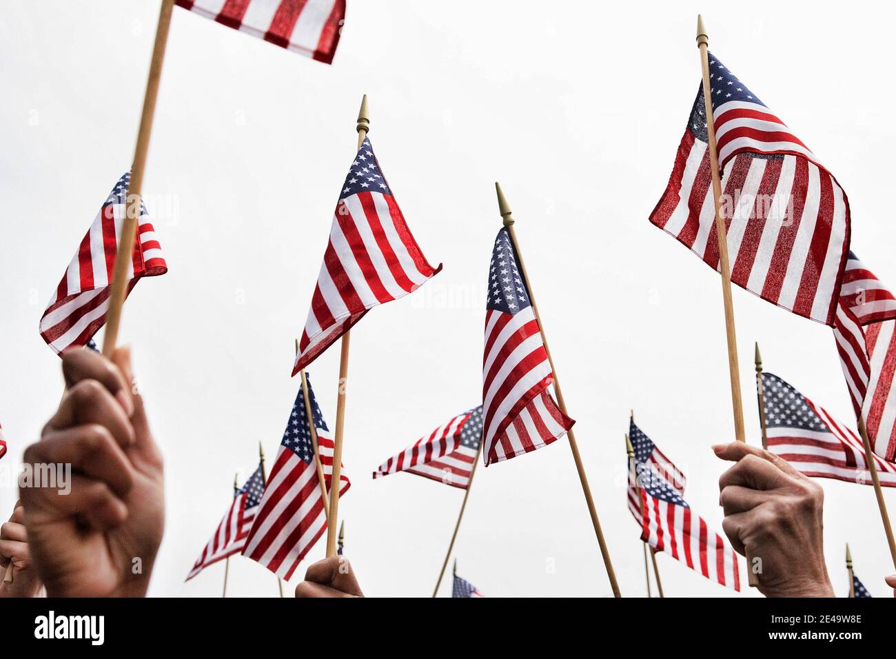 People Waving American Flags during election Stock Photo - Alamy