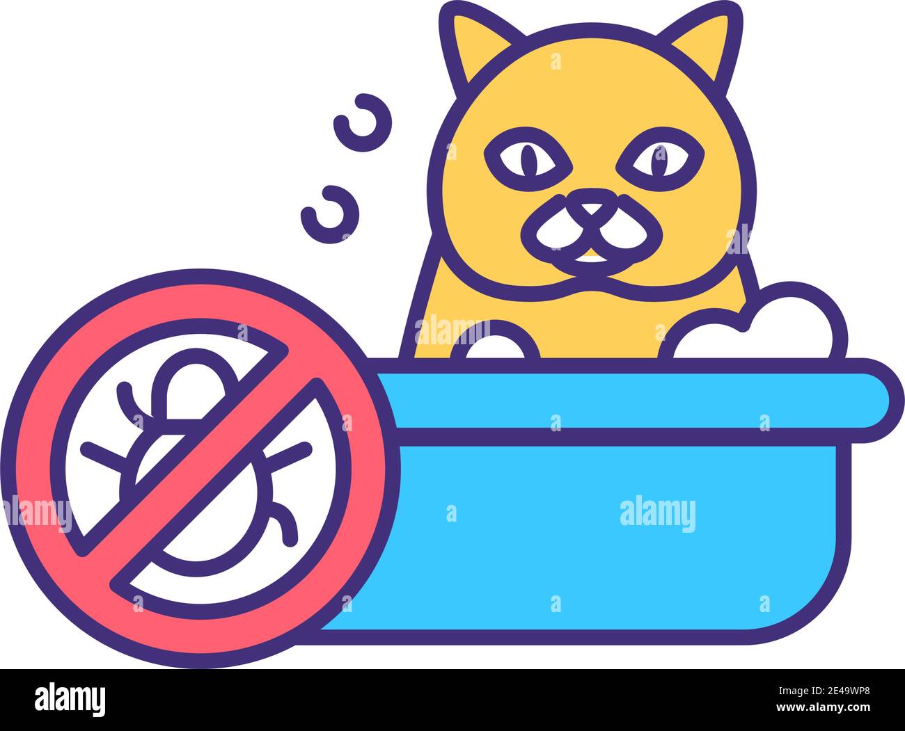 Cat bath RGB color icon Stock Vector Image & Art - Alamy