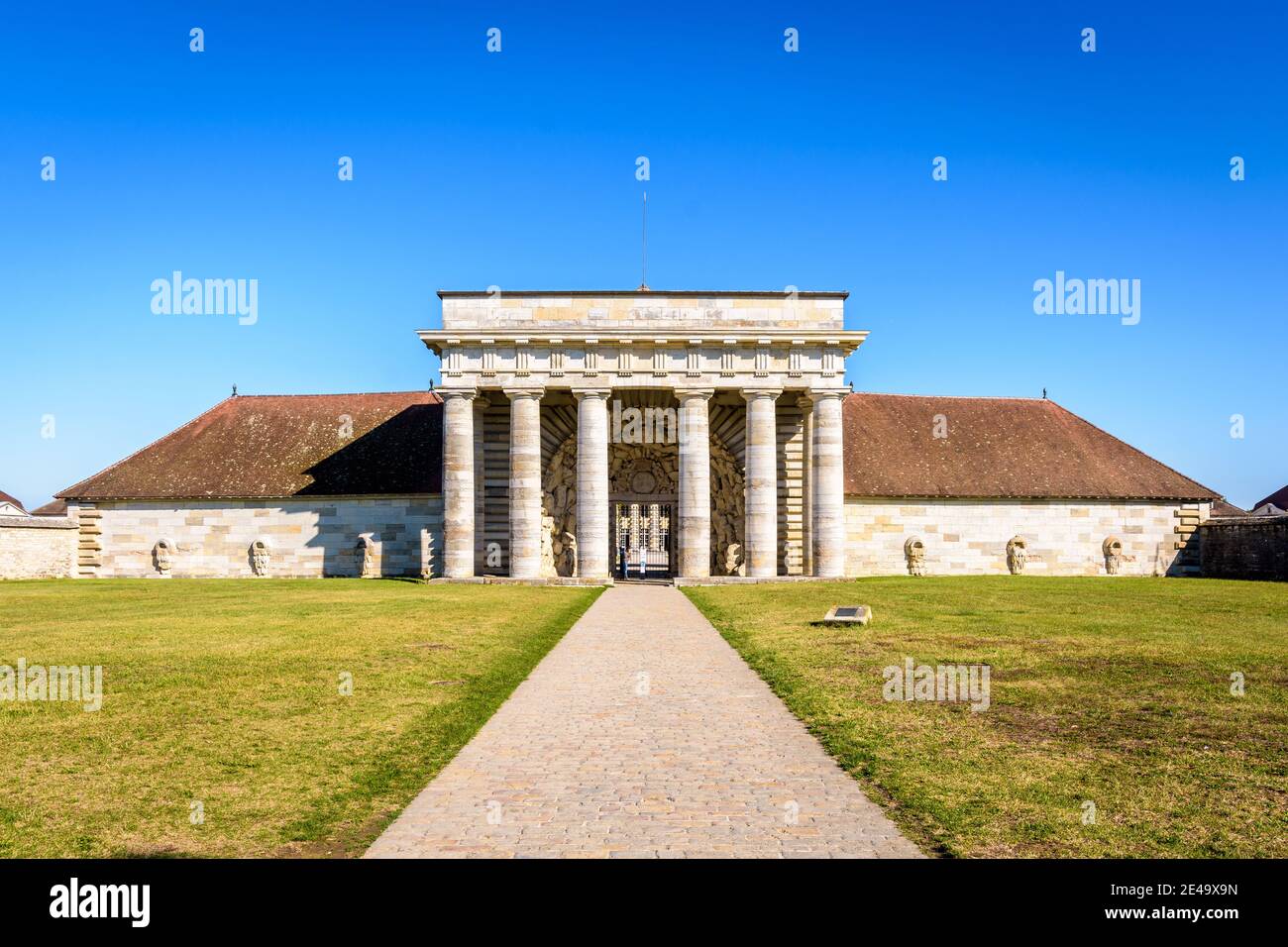 Entrance to the Royal Saltworks site in Arc-et-Senans by the former ...