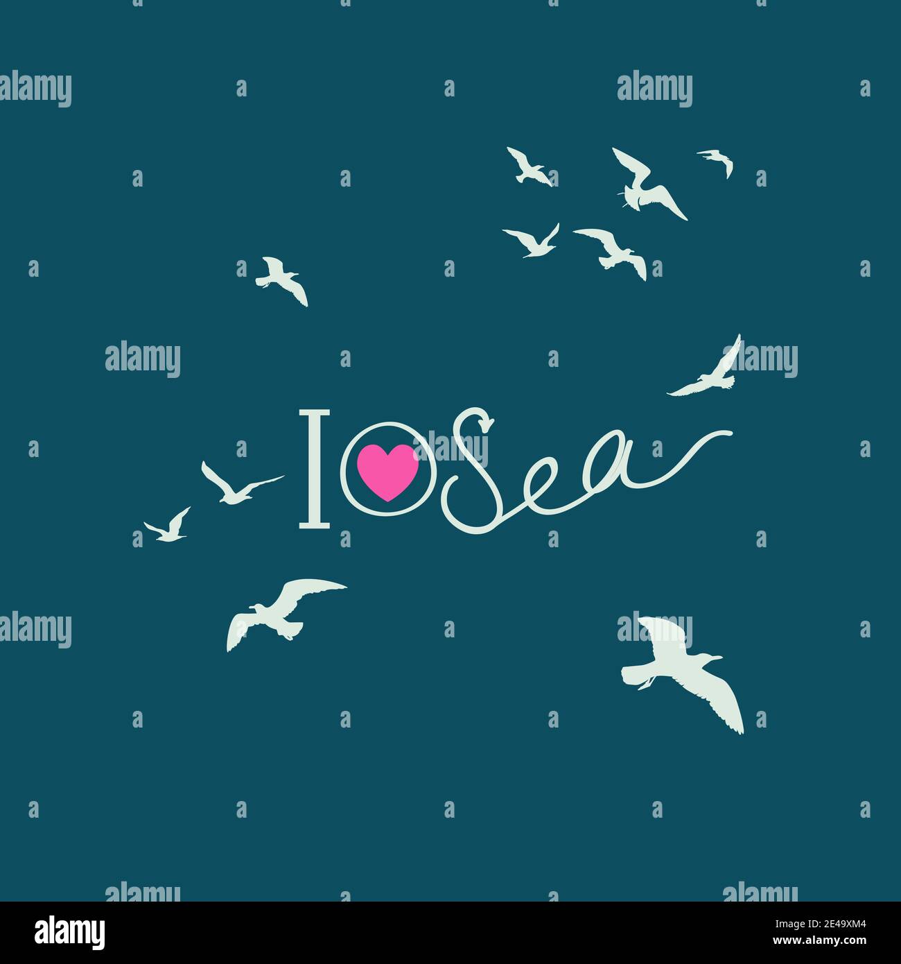Vector background. I love sea Stock Vector Image & Art - Alamy