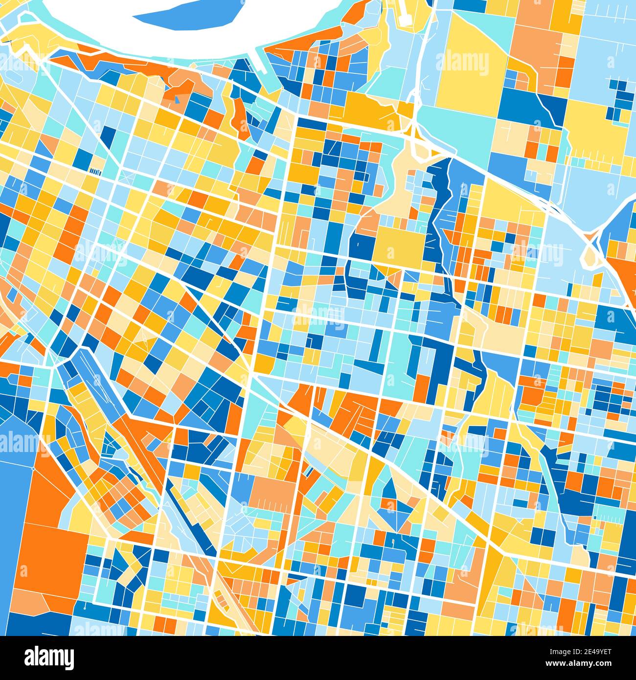 Color art map of Parana, Argentina, Argentina in blues and oranges. The ...