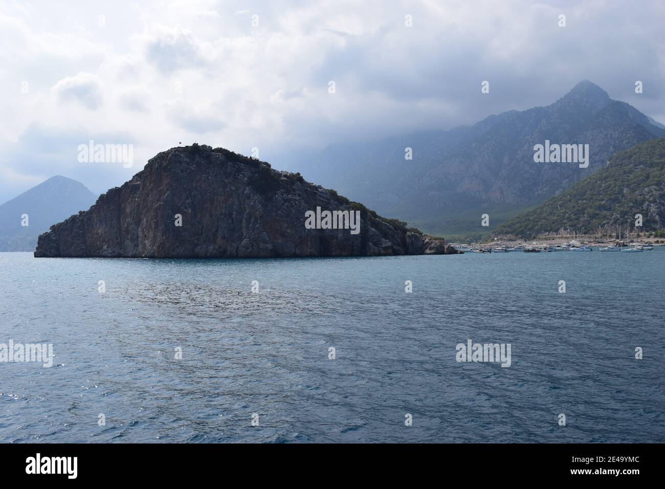 View of Turtle Island in Antalya, Turkey. Mediterranean sea Stock Photo ...