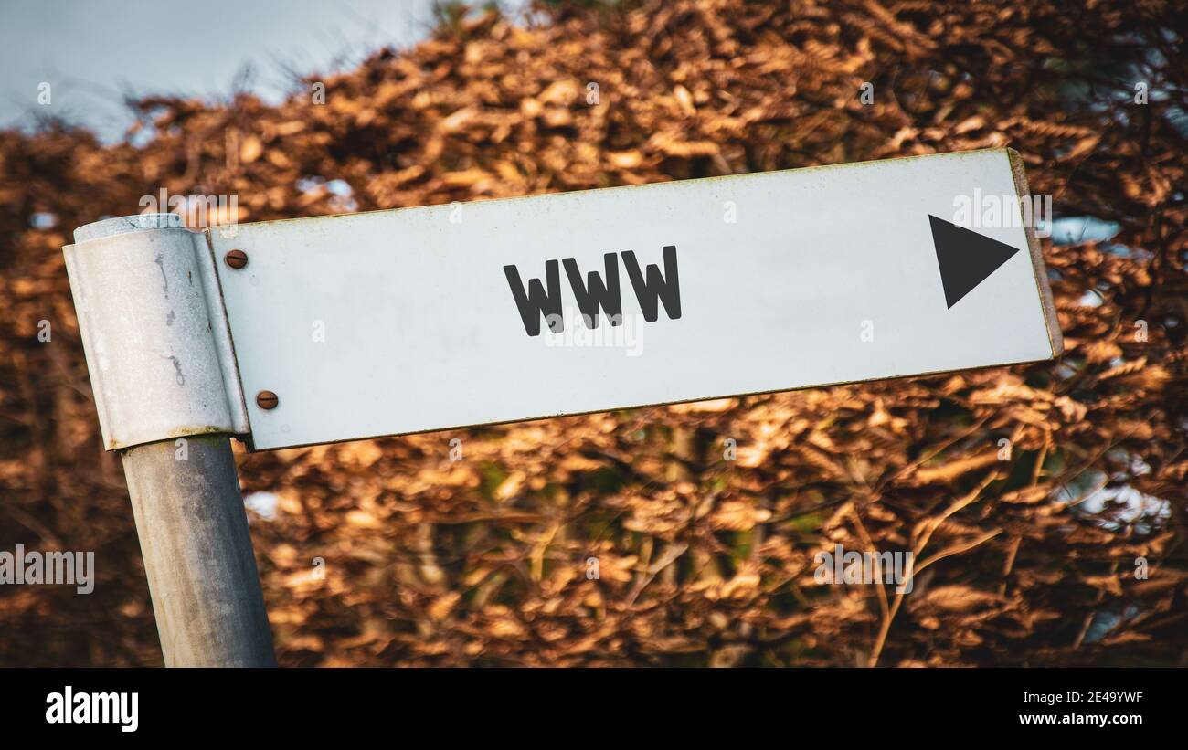 Street Sign the Direction Way to WWW Stock Photo - Alamy
