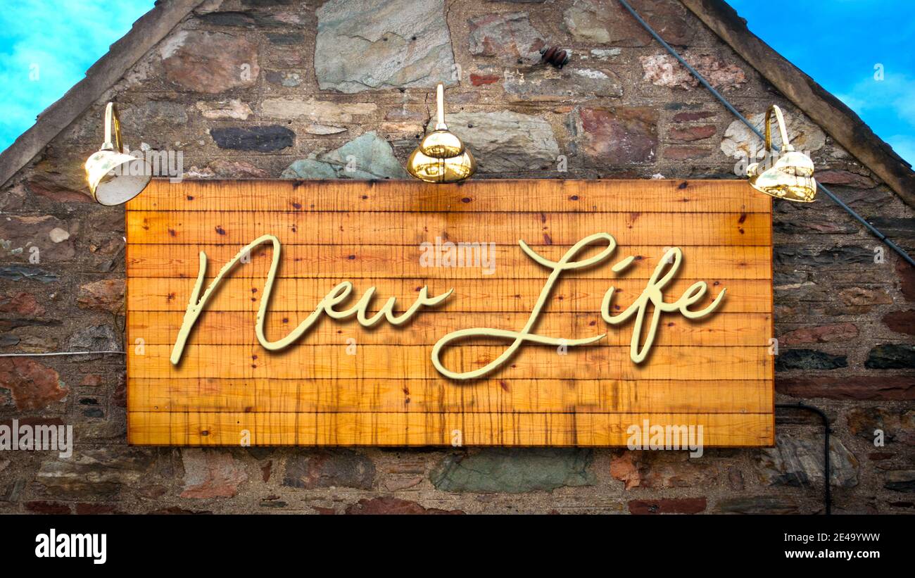 Street Sign the Direction Way to NEW LIFE Stock Photo - Alamy