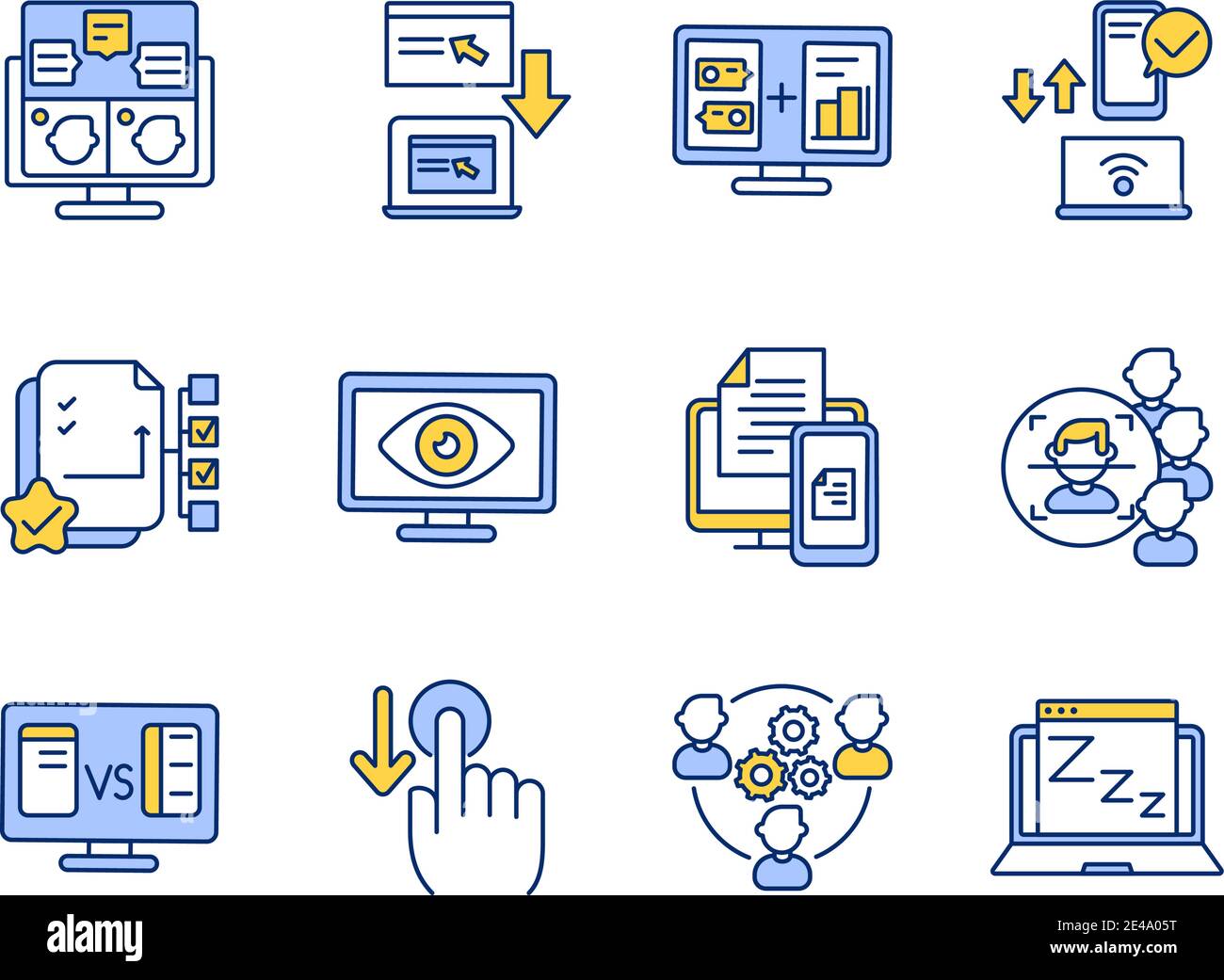 Remote work tools RGB color icons set Stock Vector Image & Art - Alamy